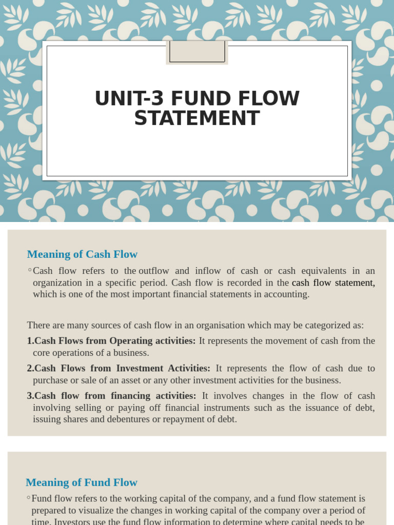 Unit-3 Fund Flow Statement | PDF | Cash Flow Statement | Balance Sheet