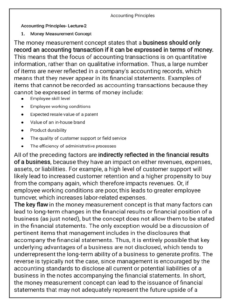 General Accounting Principles Lecture-2 | PDF