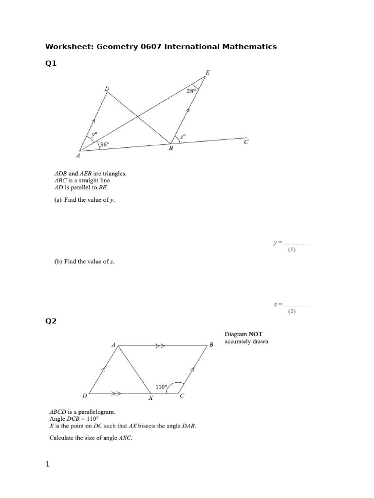 Worksheet - 0607 Geometry | PDF