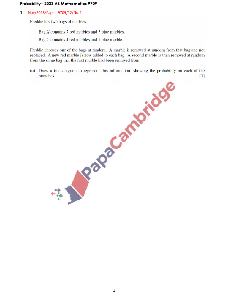 2023 AS Mathematics Probability Papers | PDF