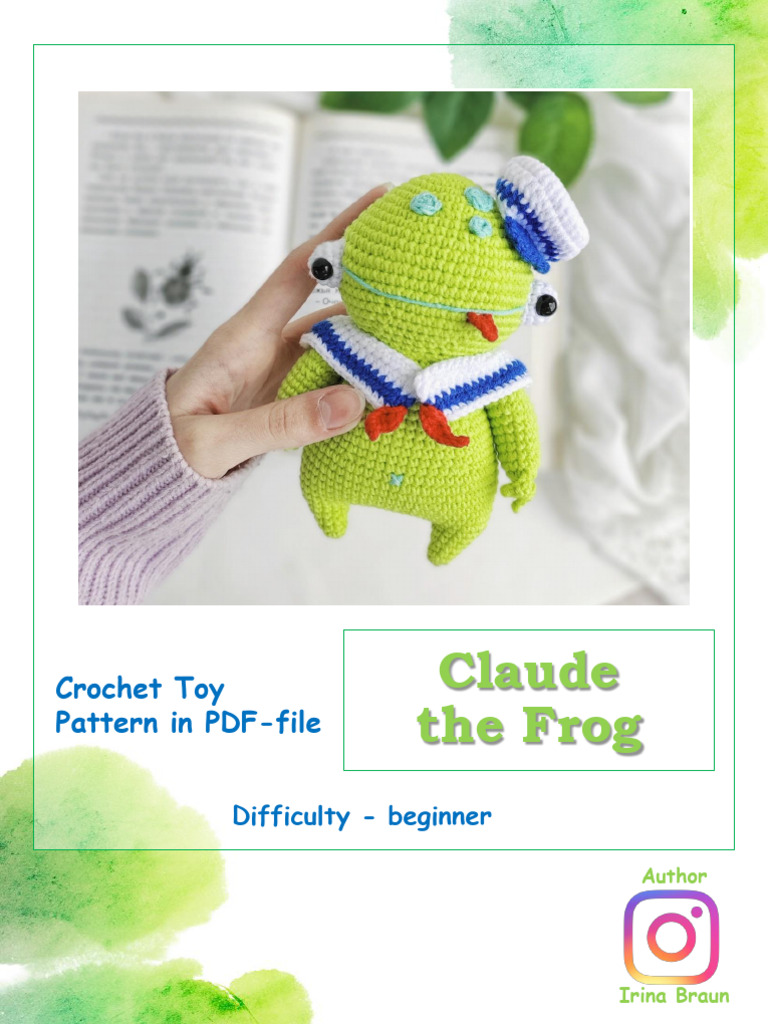 Claude The Frog English | PDF | Crochet | Yarn