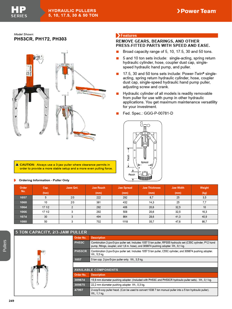 PH Hydraulic Puller | PDF | Machines | Manufactured Goods