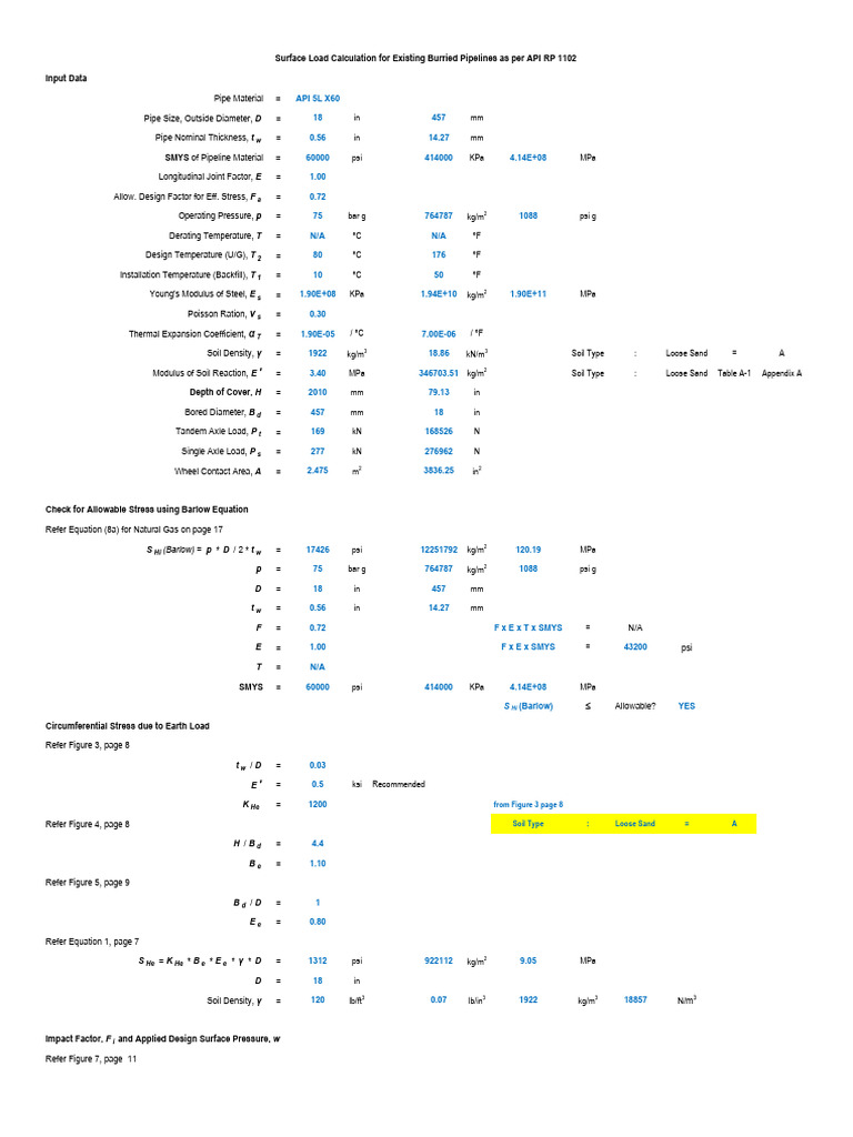 18 Inch Existing Burried Pipe - API 1102 | PDF | Pipe (Fluid Conveyance ...