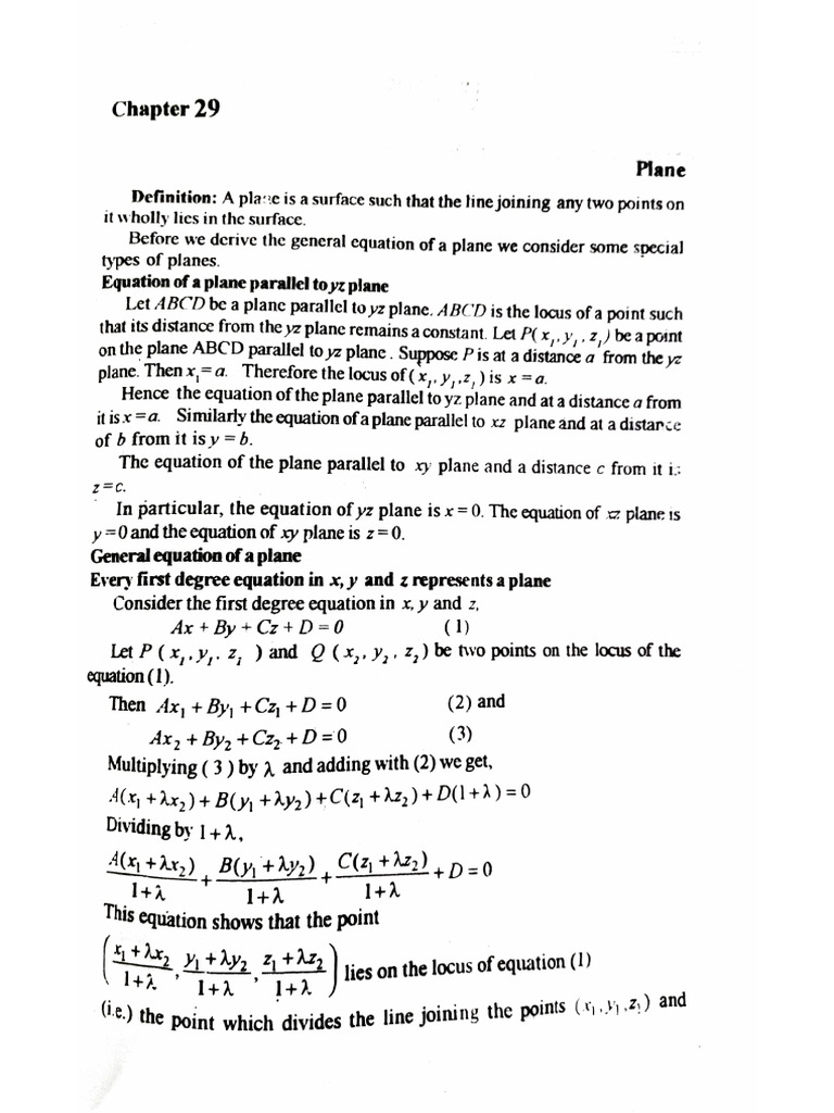 Plane & Straight Line | PDF