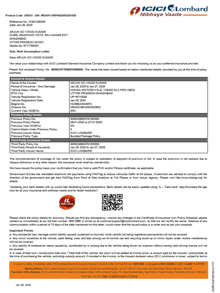 certificate | PDF | Insurance | Pro Rata