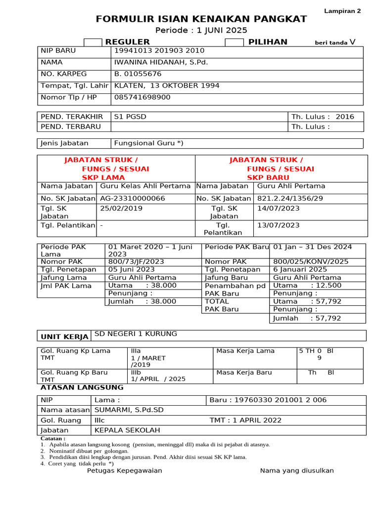 Formulir Usulan KP Asri | PDF