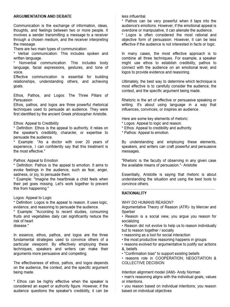 Argumentation and Debate | PDF | Argument | Rhetoric