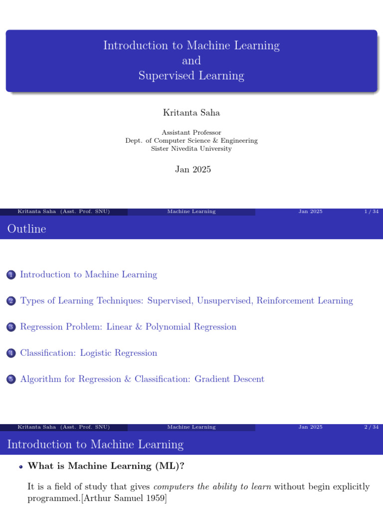 ML Supervised Learning SNU | PDF | Machine Learning | Regression Analysis