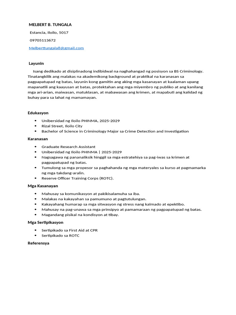 Resume Tagalog | PDF