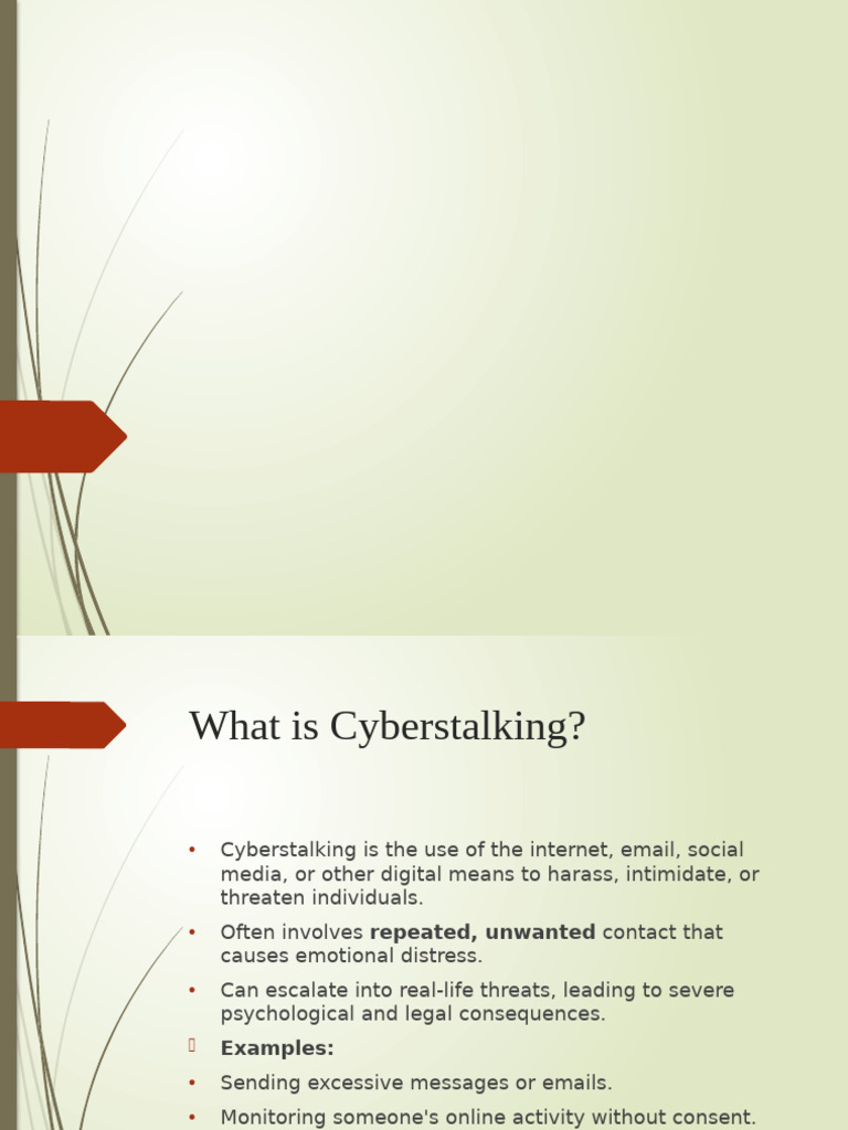 Cyberstalking Online Harassment | PDF | Cyberbullying | Aggression
