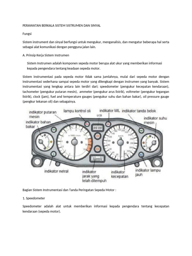 Sistem Instrumen dan Sinyal Sepeda Motor | PDF