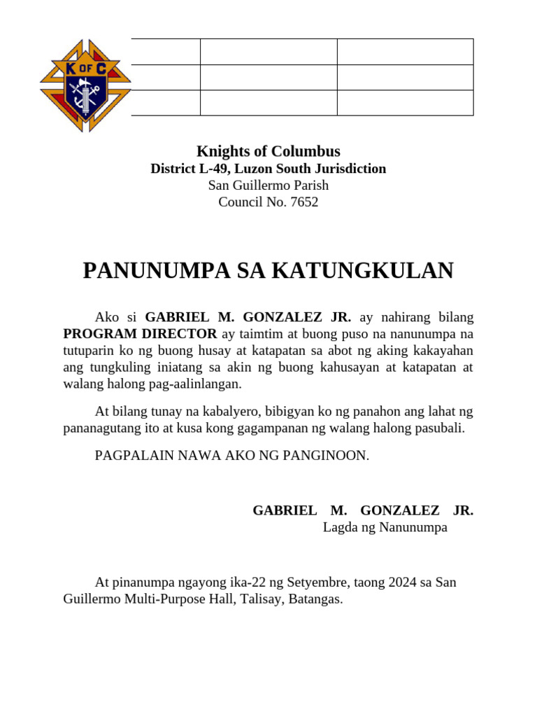 PANUNUMPA | PDF