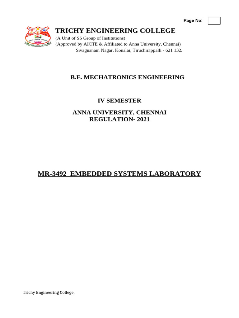 Embedded Systems Laboratory Syllabus | PDF | Frequency Modulation ...