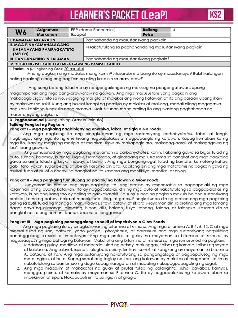 Q4 Elem HE 4 Week6 | PDF