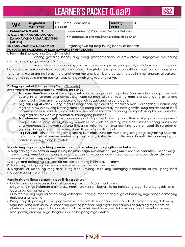 Q4 Elem HE 4 Week4 | PDF