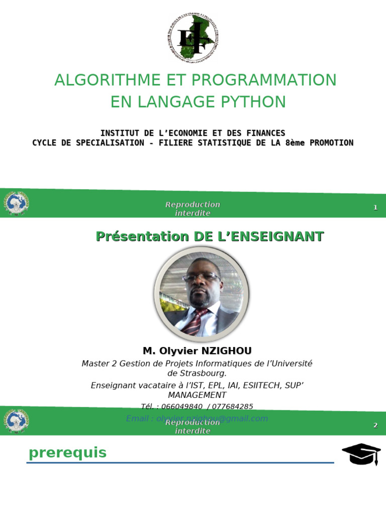 Programmation en Python 2024-2025 | PDF | Système d'exploitation | Entrée/Sortie