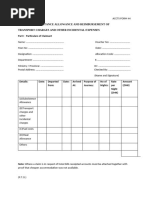 Travel and Subsistence Claim Forms | PDF