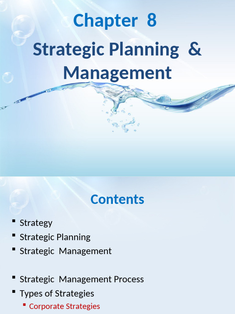 POM Ch-8 Strategies | PDF | Strategic Management | Strategic Planning