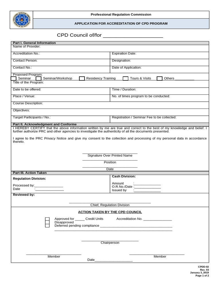 CPDD 02 Rev 03 CPD Program | PDF