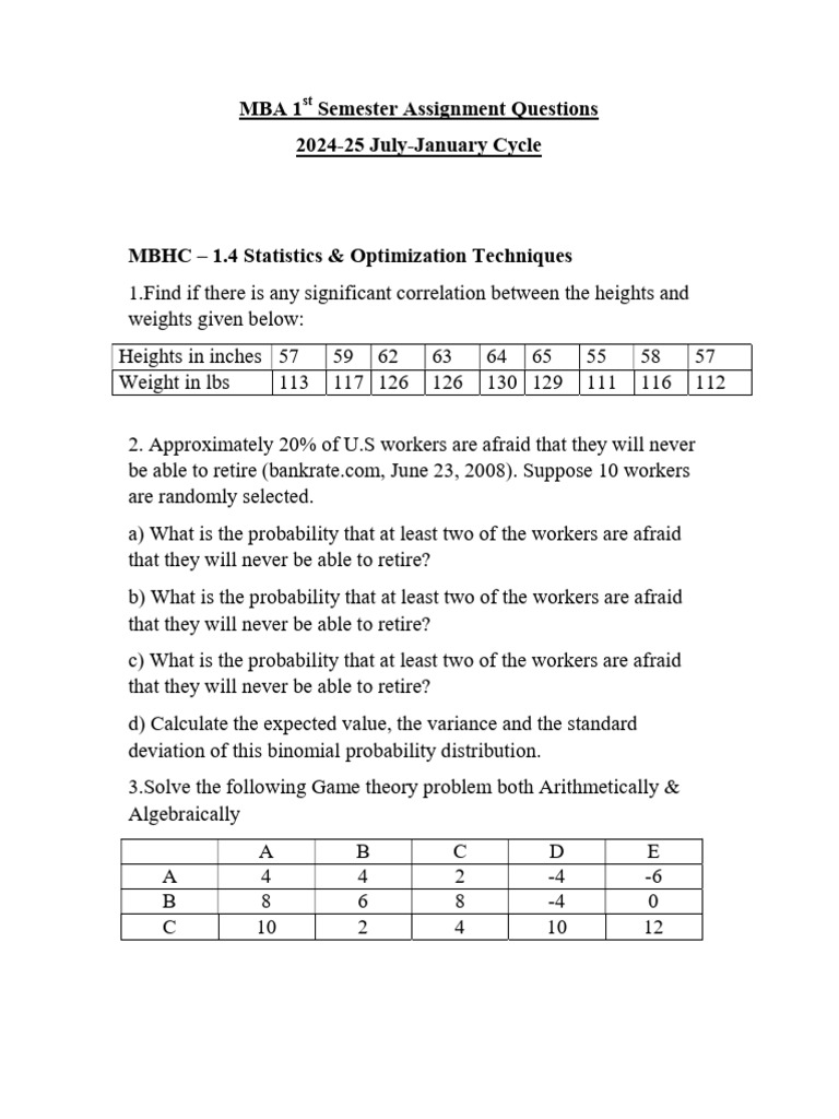 MBHC - 1.4 Statistics & Optimization Techniques | PDF