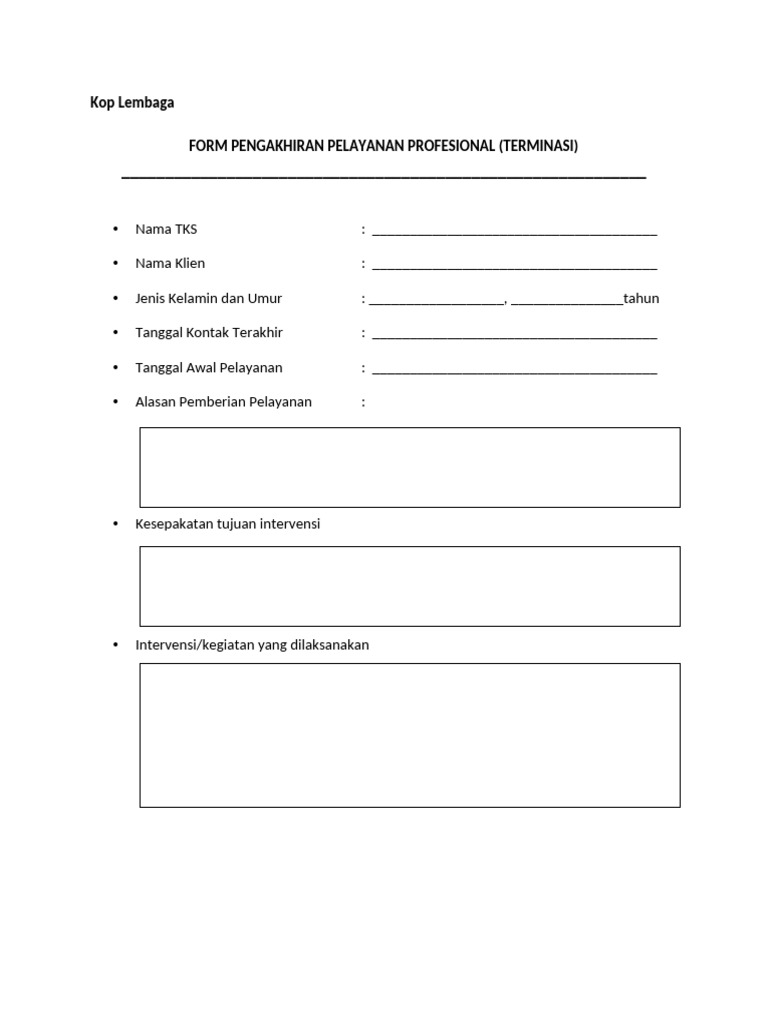 Form Terminasi | PDF