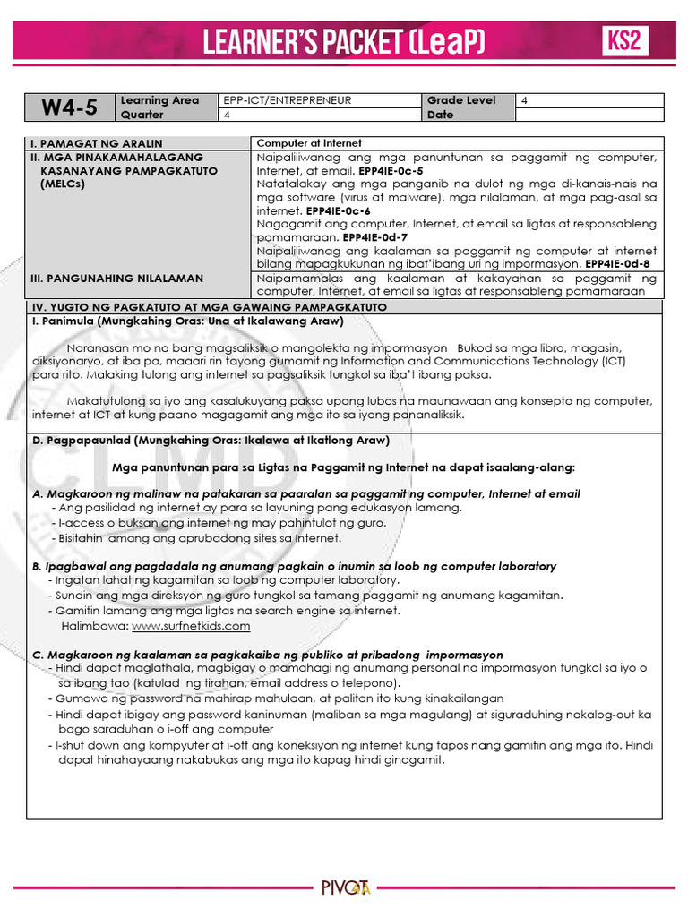 Q4 Elem ICT 4 Week 4 5 | PDF