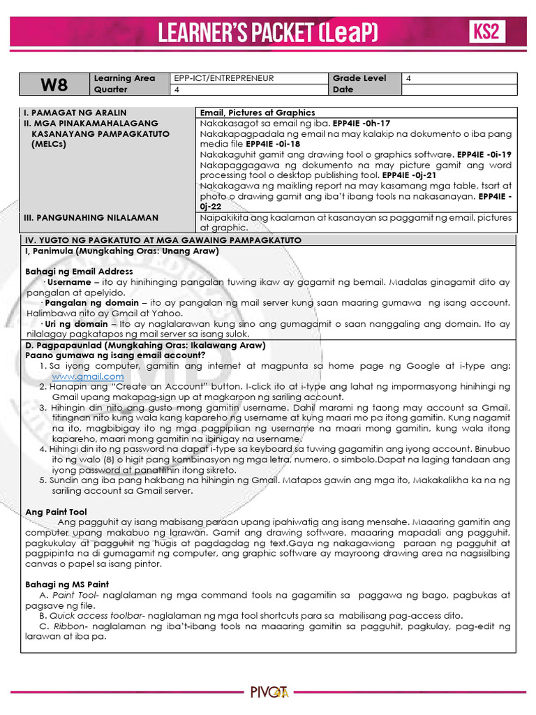 Q4 Elem ICT 4 Week 8 | PDF