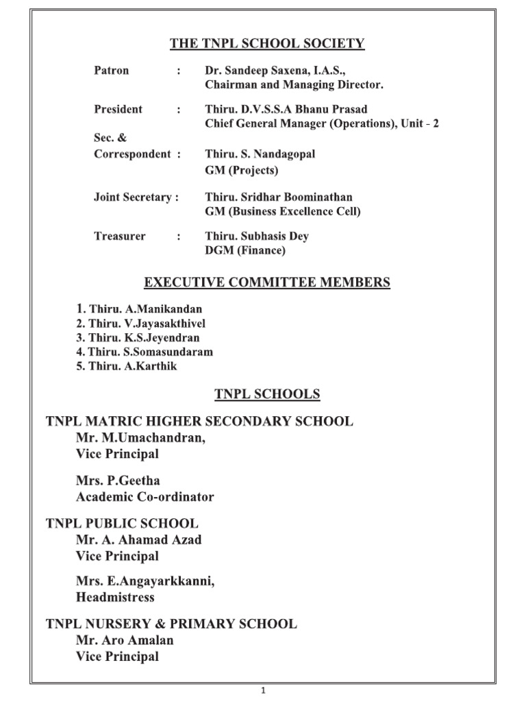 TNPL School Magazine 2025 | PDF