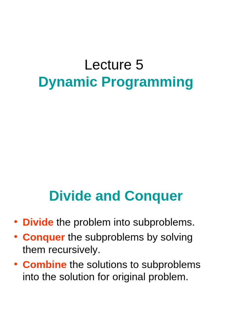lect2-1 | PDF | Dynamic Programming | Computer Programming