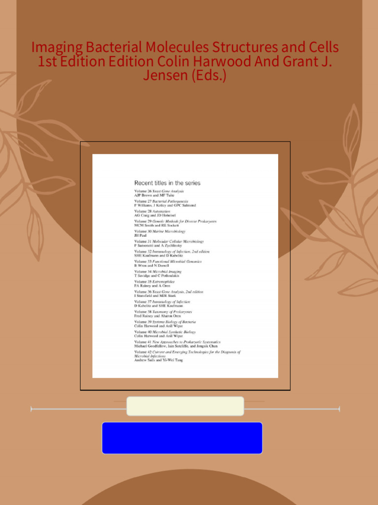 Imaging Bacterial Molecules Structures and Cells 1st Edition Edition Colin Harwood And Grant J ...