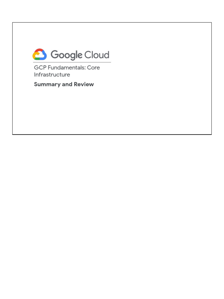 GCP Fund Module 9 Summary and Review | PDF | Cloud Computing | Computer Network