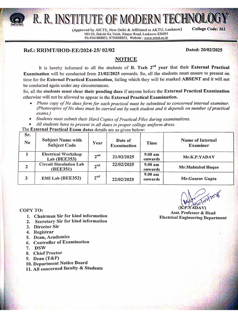 External Practical Examination | PDF