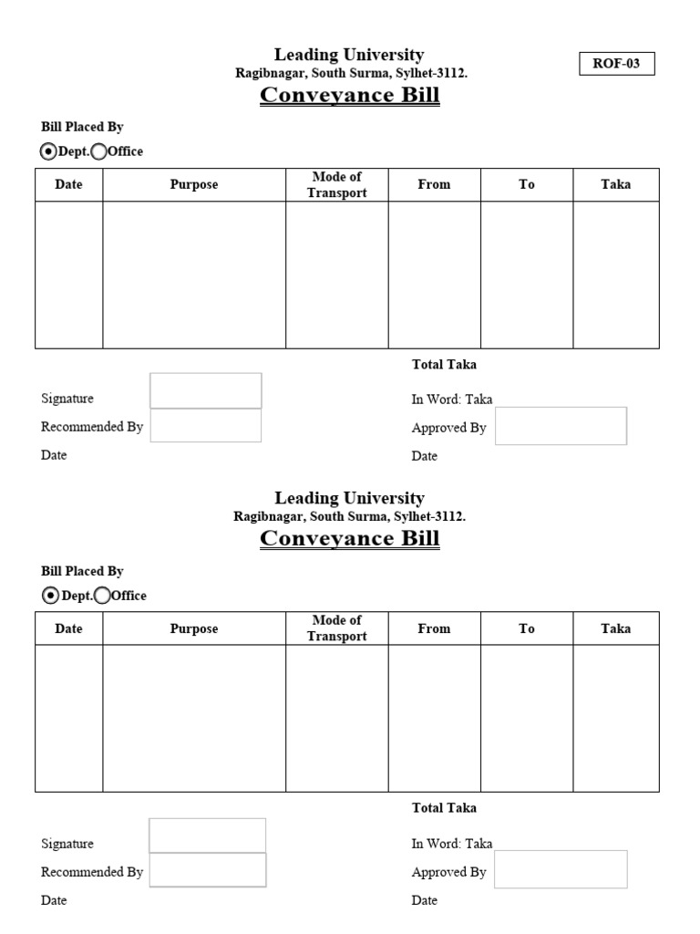 Bill -Conveyance Staff | PDF
