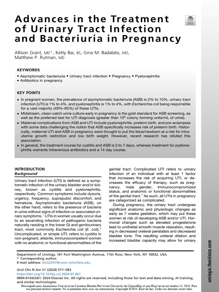 Advancesinthetreatment Ofurinarytractinfection ...