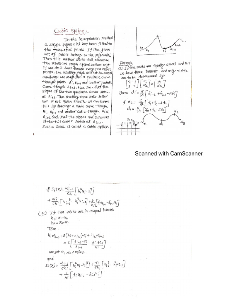 Cubic Spline solution | PDF
