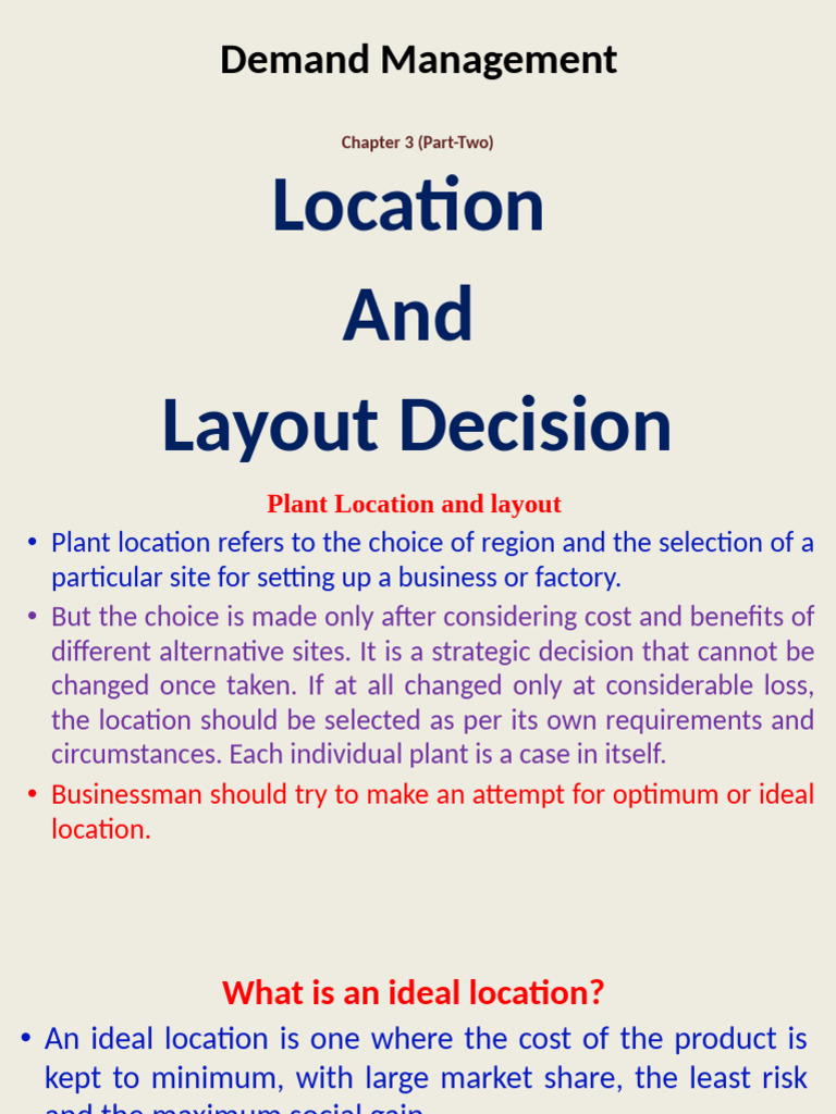 Location and Layout Decisions | PDF | Business | Economies