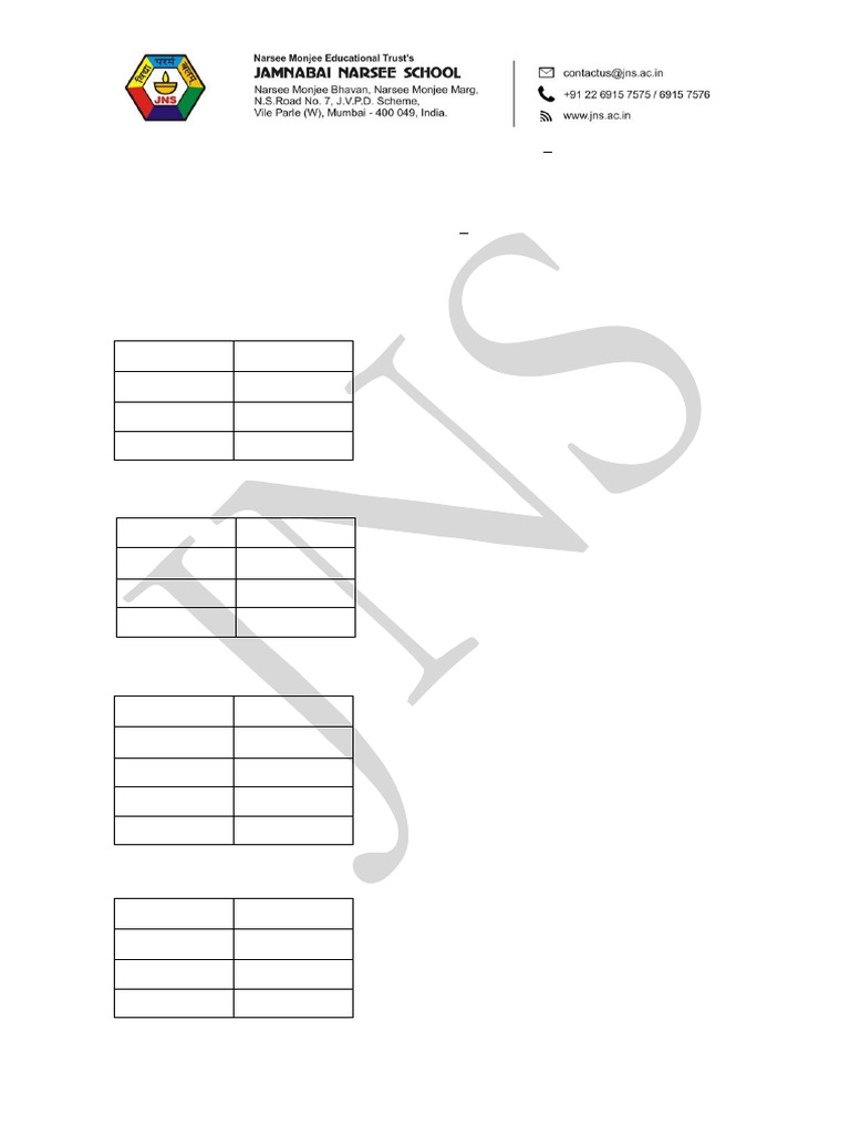 STD 3 MATH SA-2 Review Paper Answer Key March 2025 | PDF