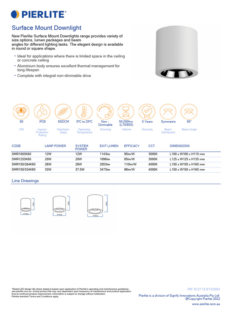 Pierlite-Surface Mount Downlight | PDF | Lighting | Electromagnetic ...