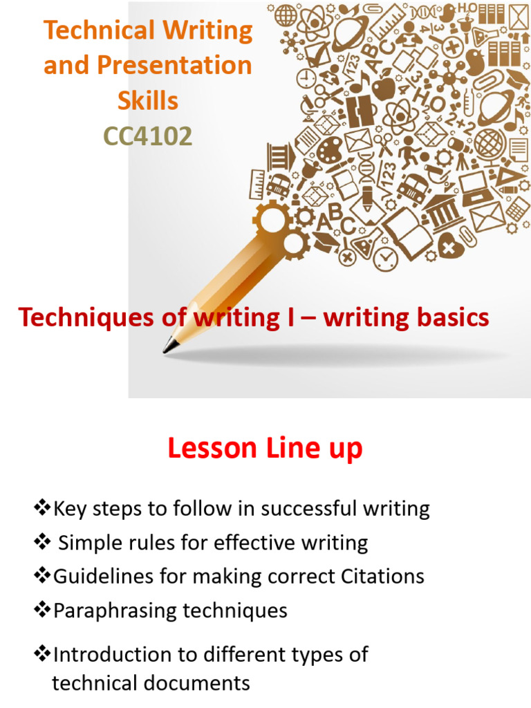 Technical Writing and Presentation Skills - Lecture 3 Basic Writing Skills - 2023 | PDF ...