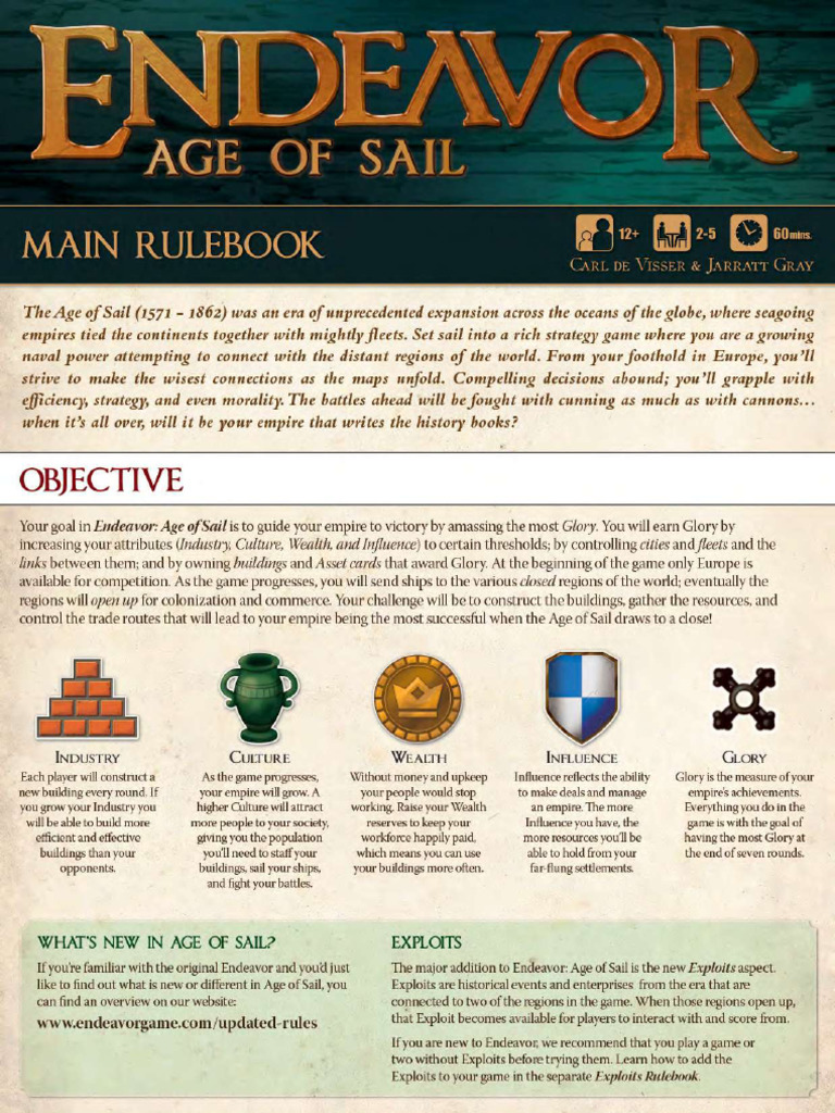 E2 Endeavor Age of Sail Rulebook | PDF