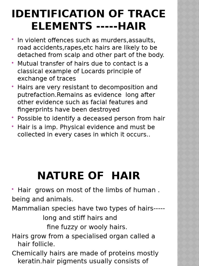 Identification of Trace Elements - Hair | PDF | Hair