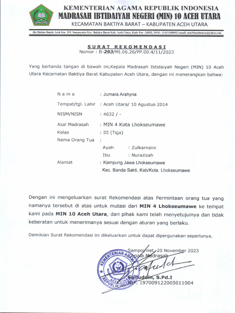 REKOM TERIMA SISWA | PDF