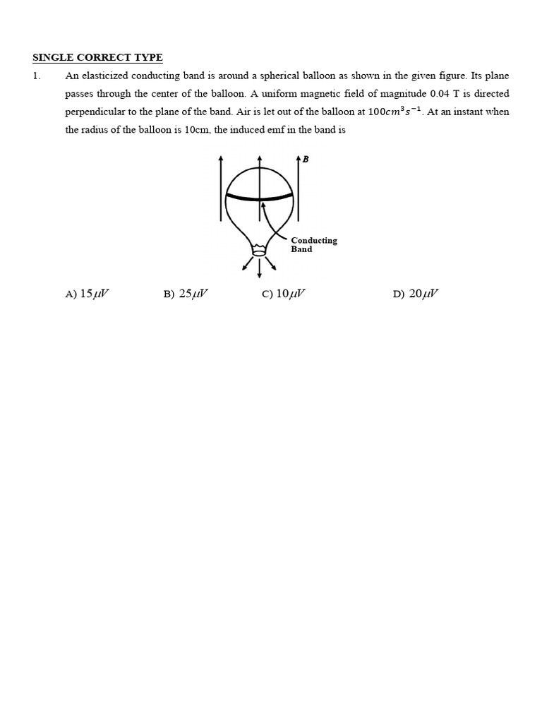 Physics Problem Set for Students | PDF | Inductor | Inductance