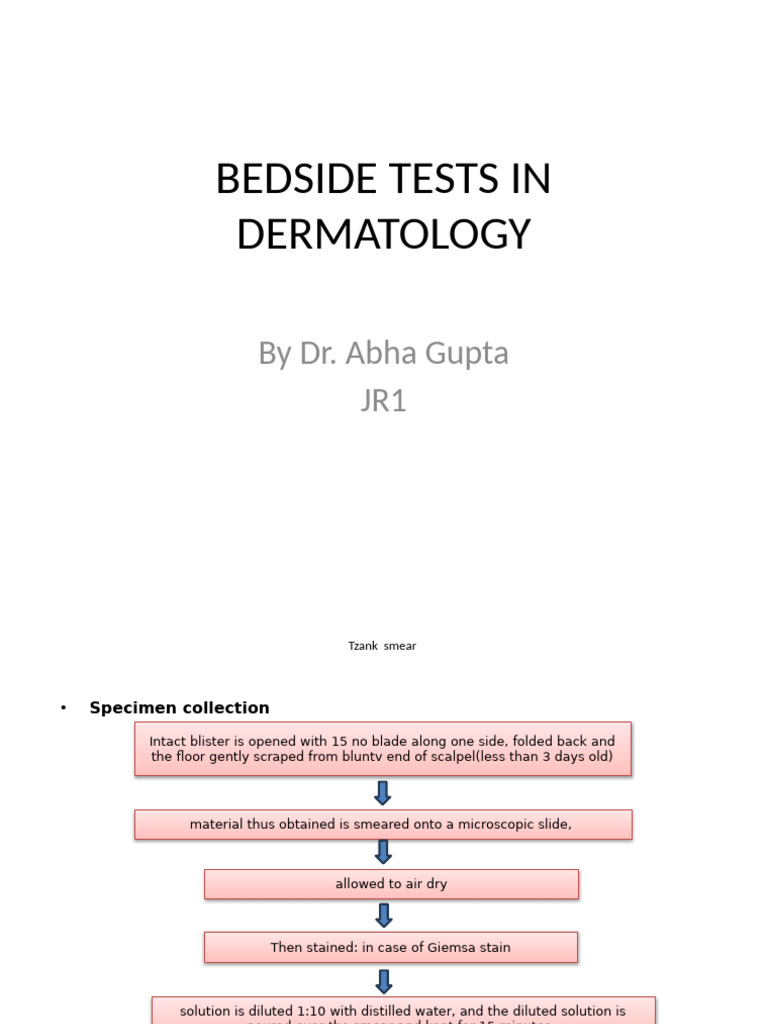 Bedside Tests in Dermatology | PDF | Dermatitis | Diseases And Disorders