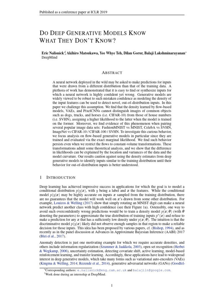 Deep Generative Models' Limitations | PDF | Mathematics | Statistical ...