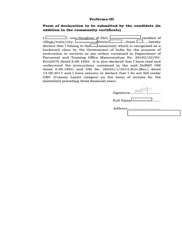 Obc Declaration 1 Pdf