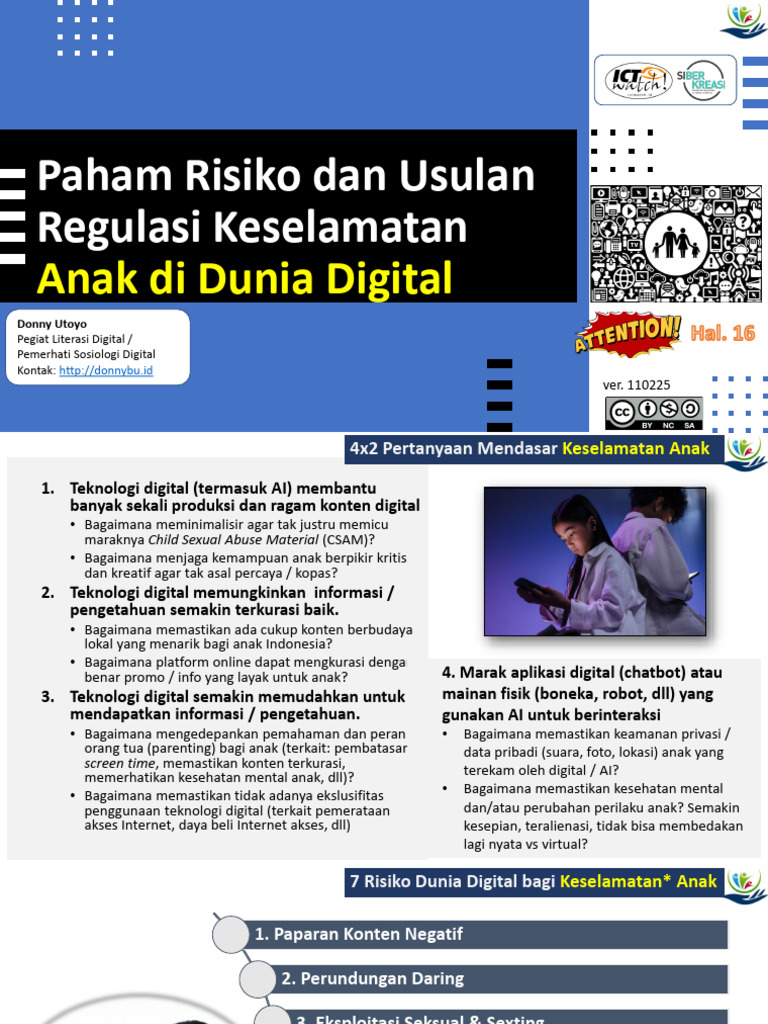 Usulan Regulasi Keselamatan Anak Di Dunia Digital - Donny Utoyo - Rev 110225 | PDF