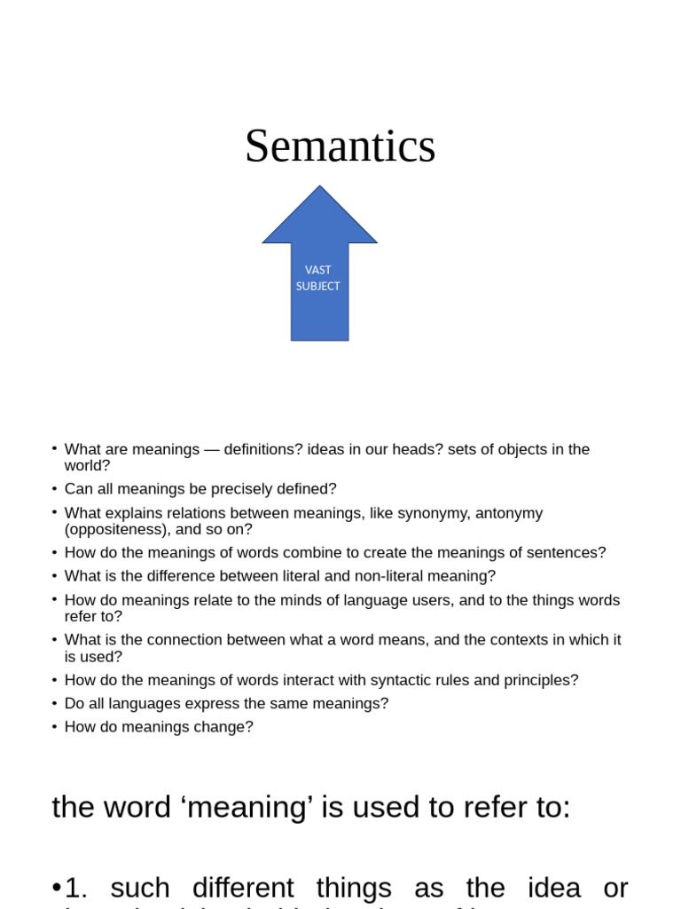 Understanding Semantics and Meaning | PDF | Semantics | Lexicography