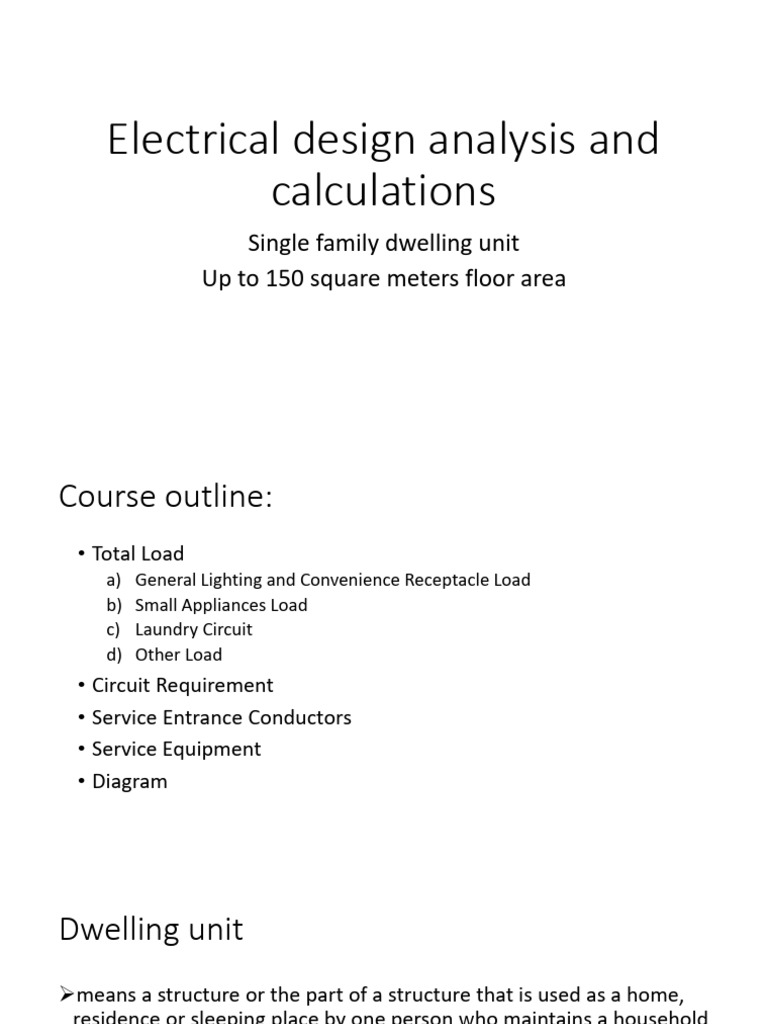 Single Family Dwelling Unit | PDF | Fuse (Electrical) | Components