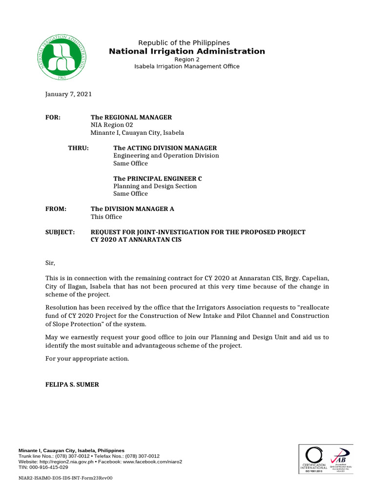 Request Letter | PDF